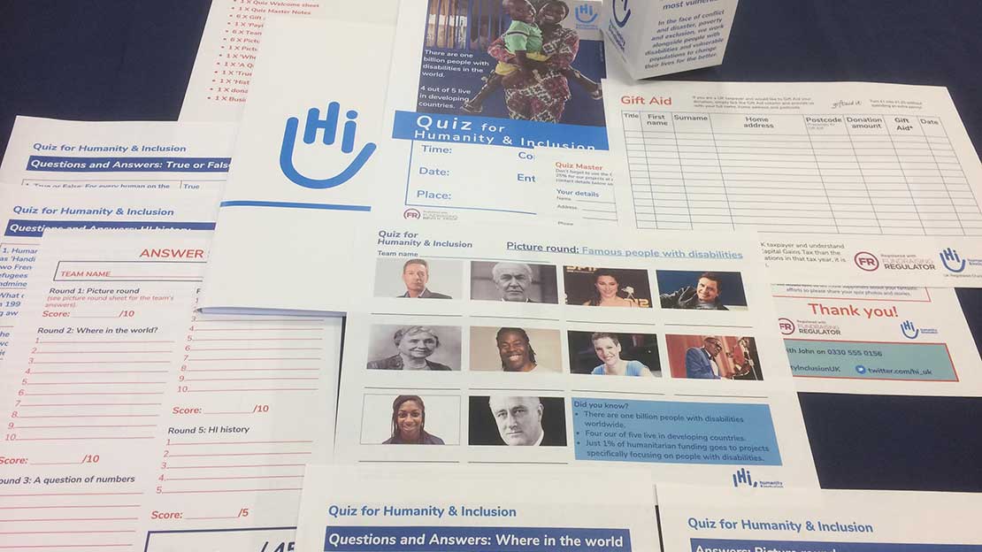 Quiz Questions (& answers) Fundraising Pack | Humanity & Inclusion UK